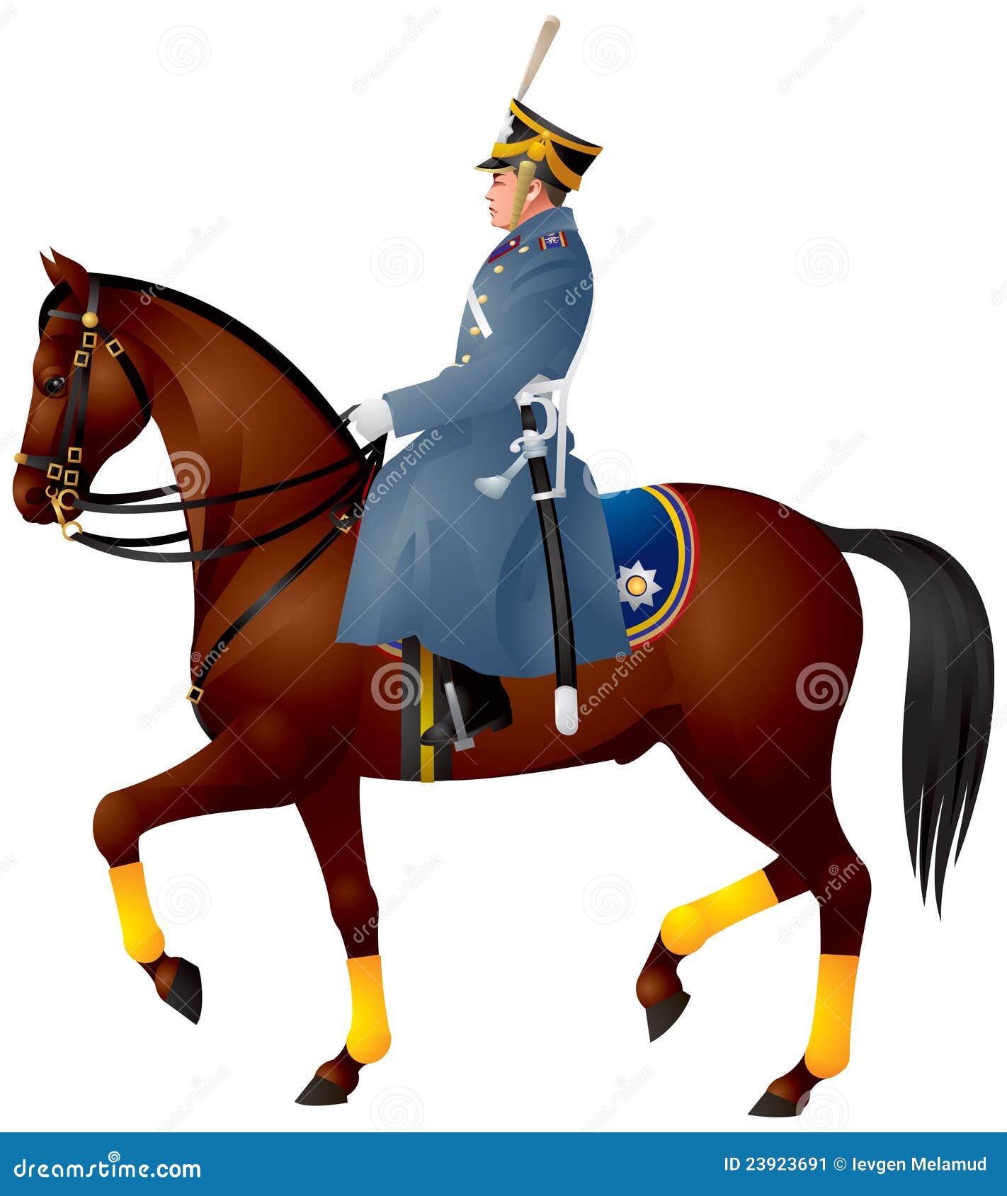 Cavalier On A Horse, Russian Dragoon Cartoon Vector | CartoonDealer.com ...