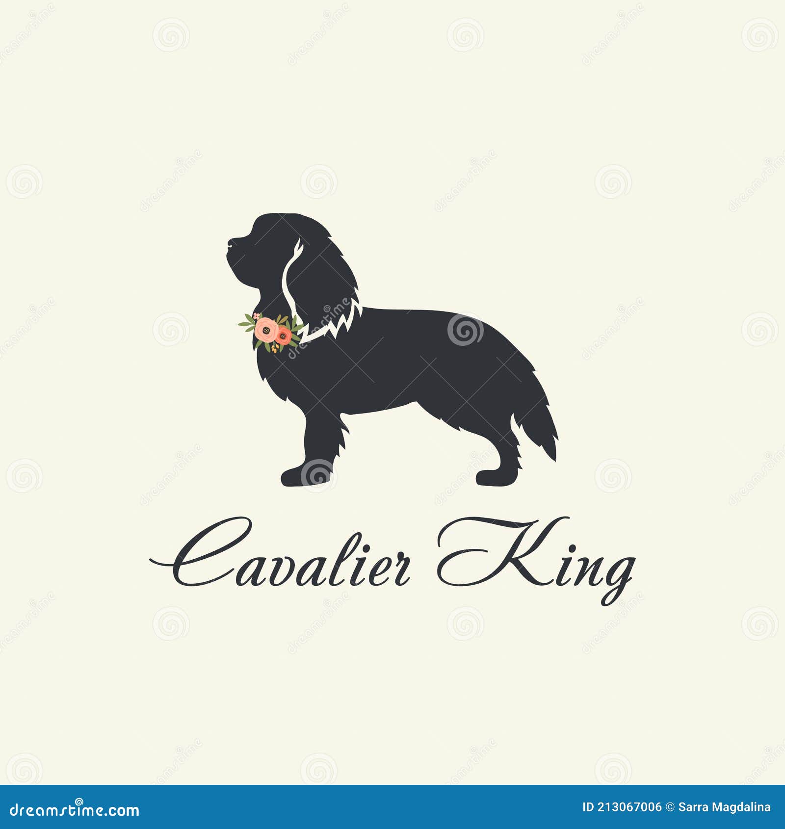 Cavalier King Charles Spaniel Logo Design Vector Illustration ...