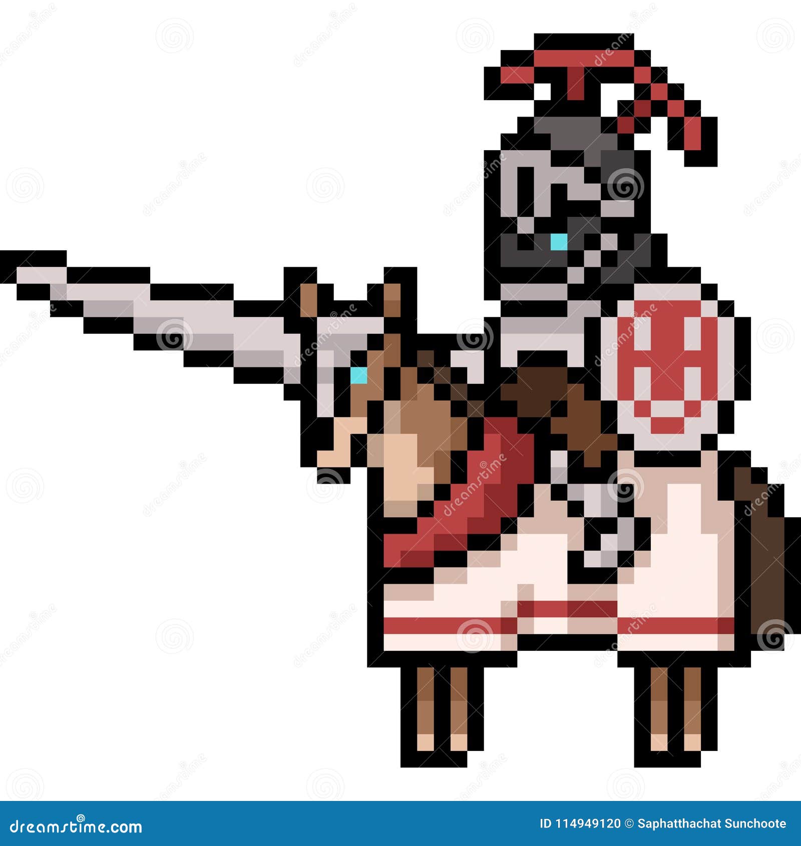 Cavaliere Di Arte Del Pixel Di Vettore Illustrazione Vettoriale ...