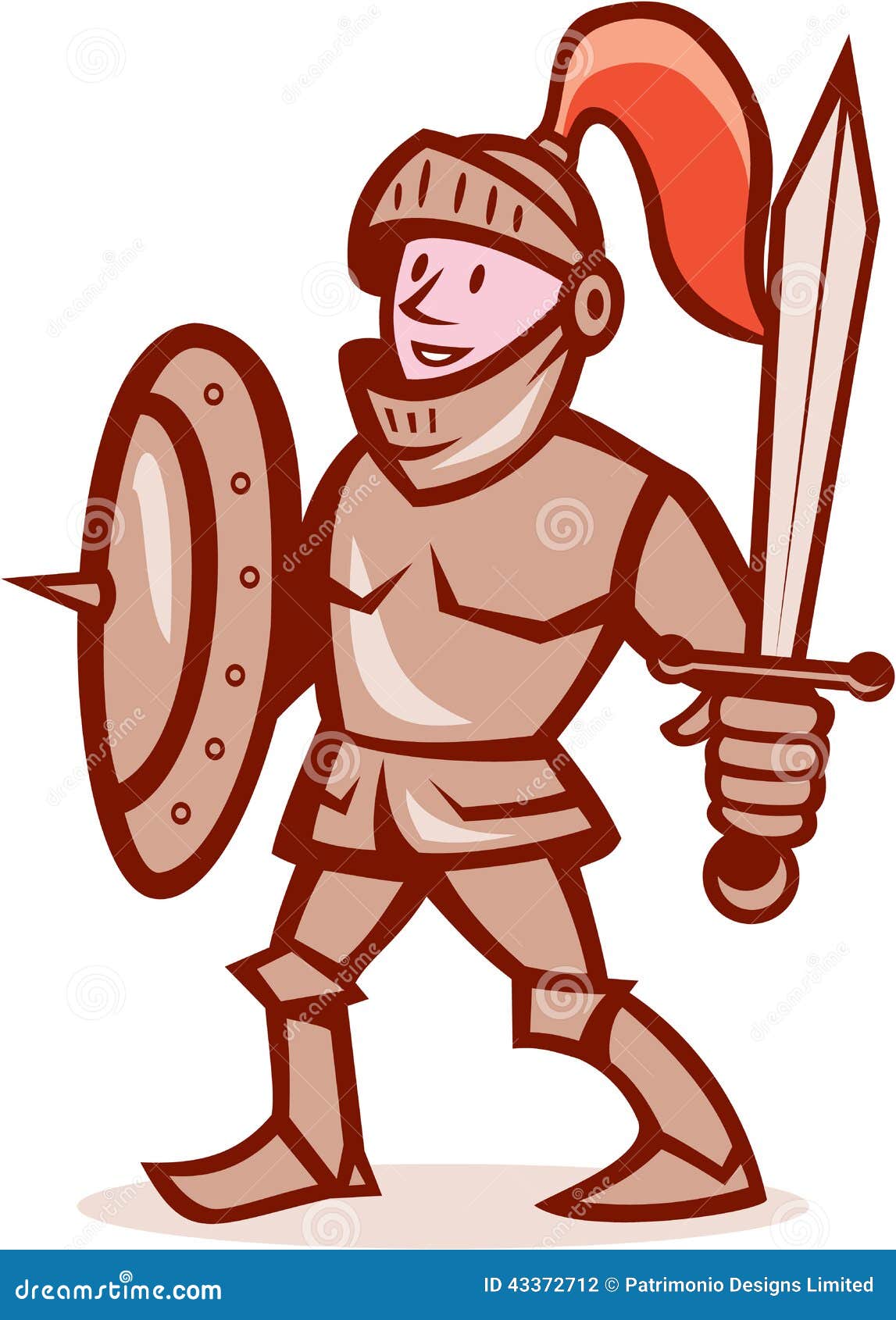 Cavaliere Shield Sword Cartoon Illustrazione di Stock - Illustrazione ...