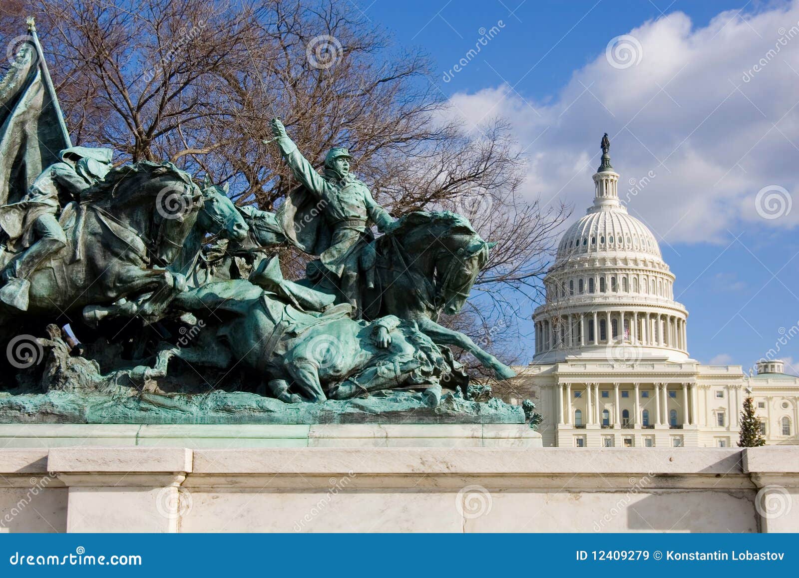 Cavalry Group Monument in Front of US Capitol Stock Image - Image of ...