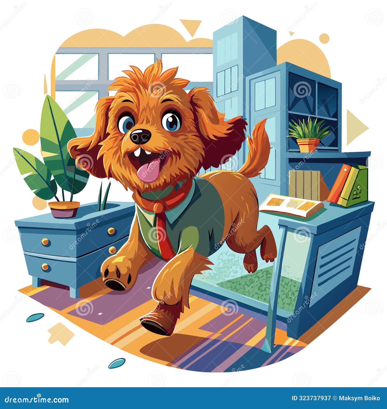 Cavapoo Dog Fired Smiles Room Vector Stock Vector - Illustration of ...
