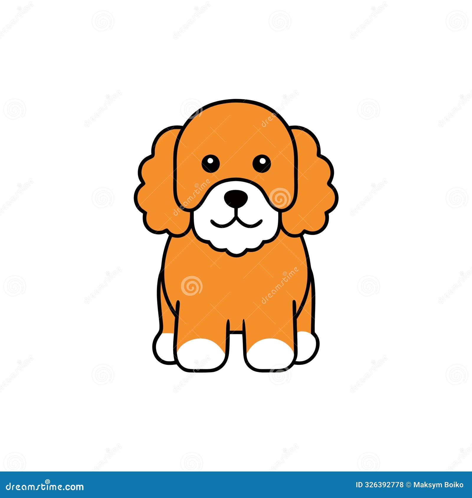 Cavapoo Dog Goes Icon Vector Stock Vector - Illustration of sticker ...