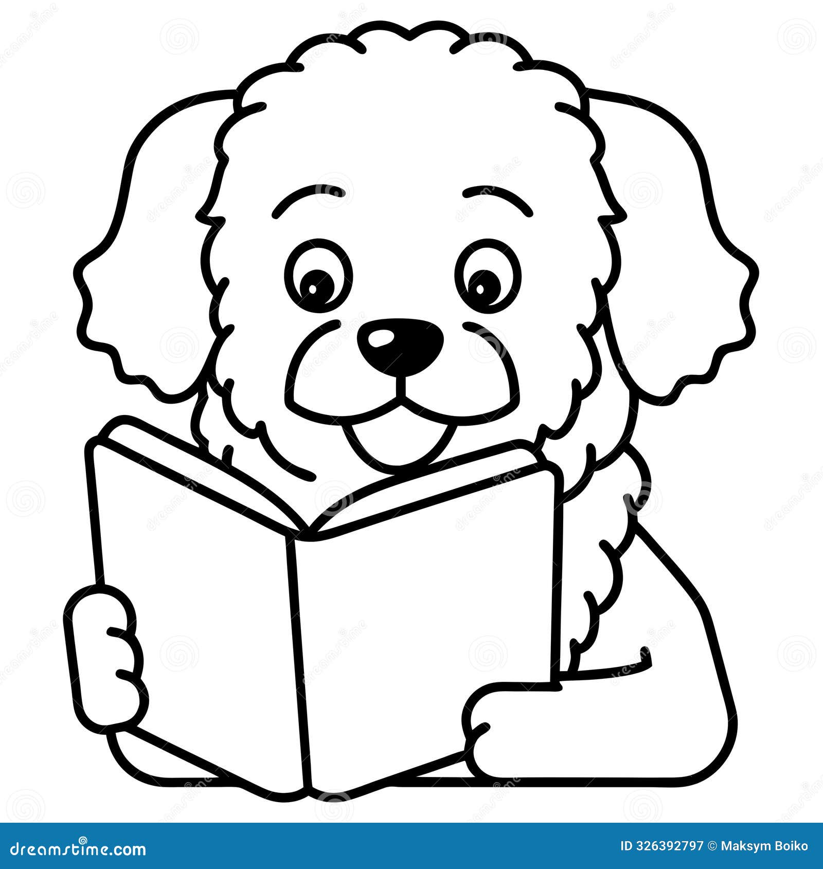 Cavapoo Dog Reading Icon Vector Stock Vector - Illustration of isolated ...