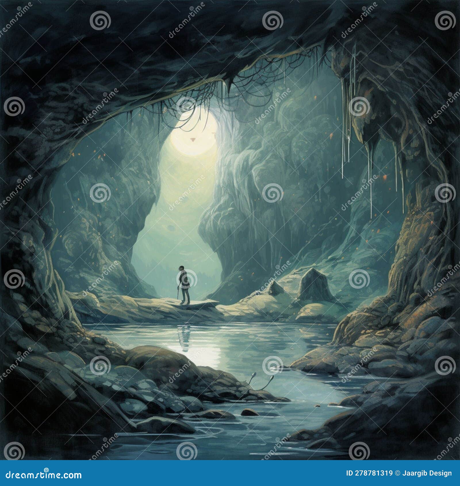 Cave illustration stock illustration. Illustration of inside - 278781319