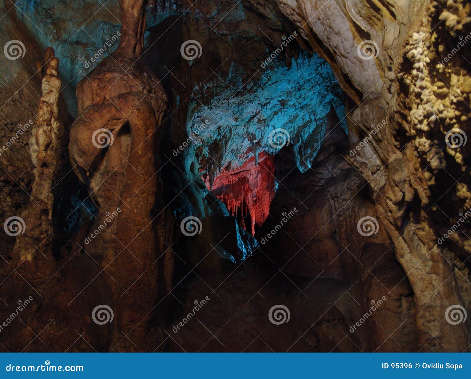 A cave in 3 colors stock photo. Image of climb, underground - 95396