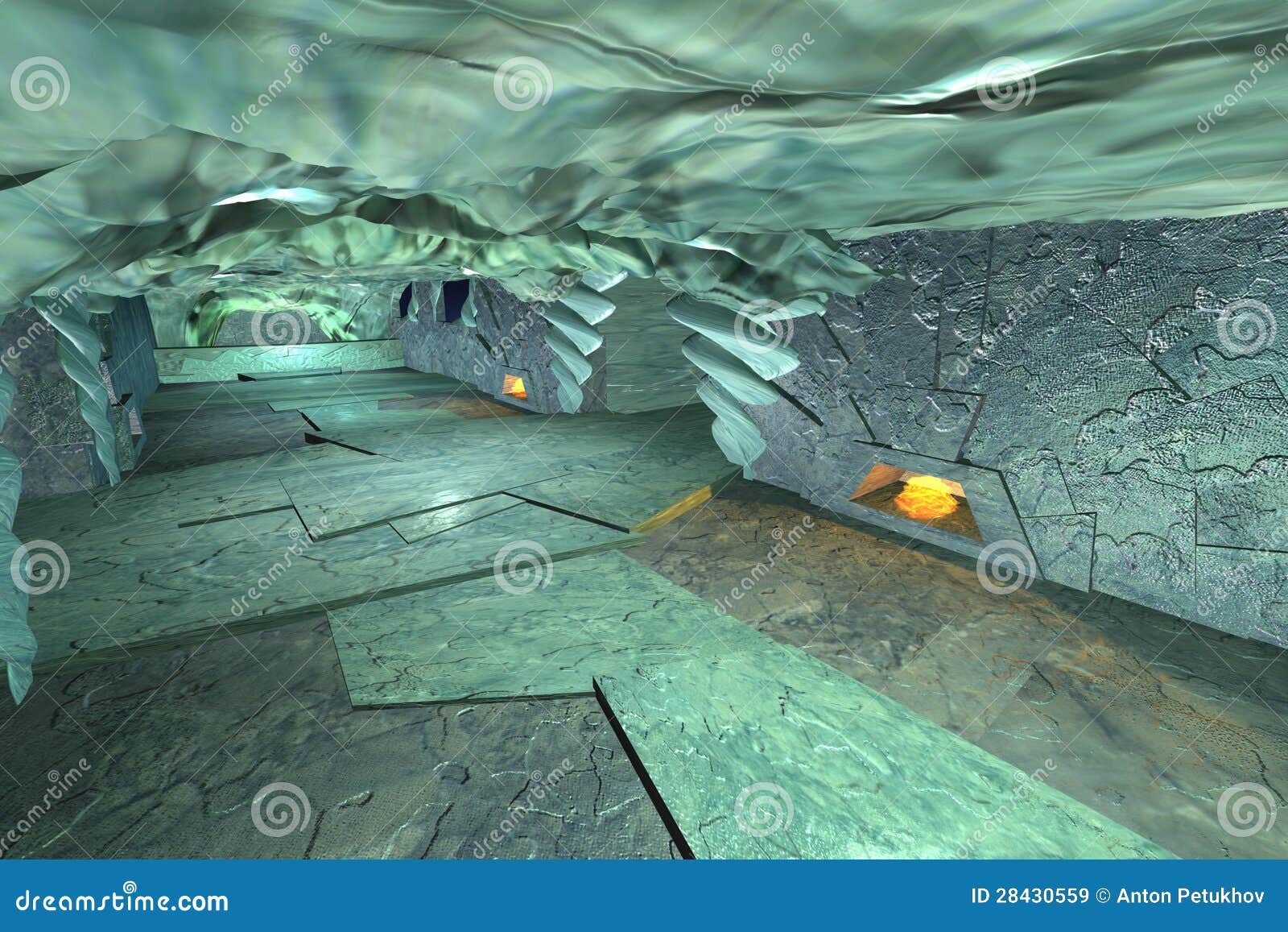 Cave 3 d model stock illustration. Illustration of ceiling - 28430559