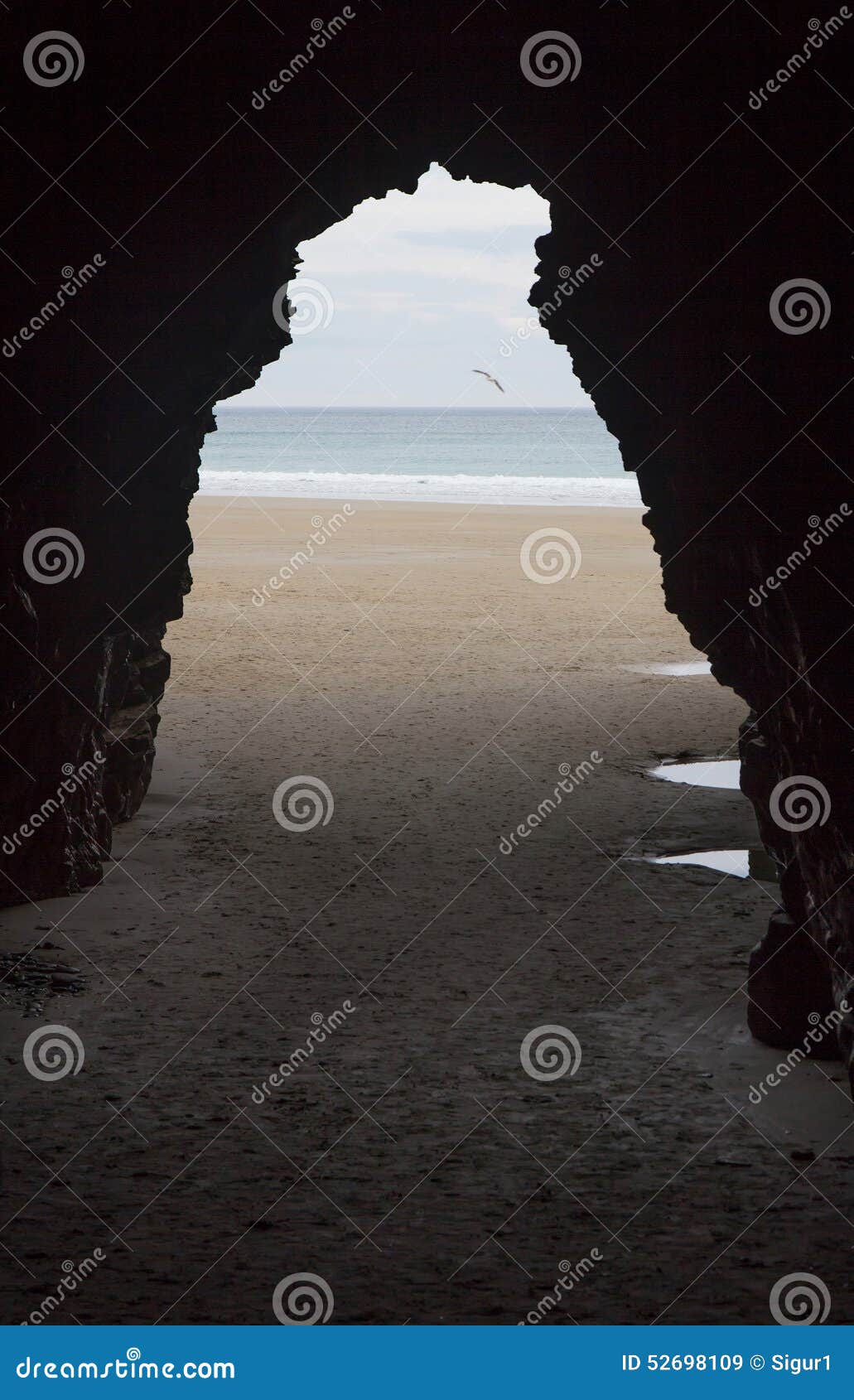 Cave on the Beach of the Cathedrals Stock Image - Image of inside ...