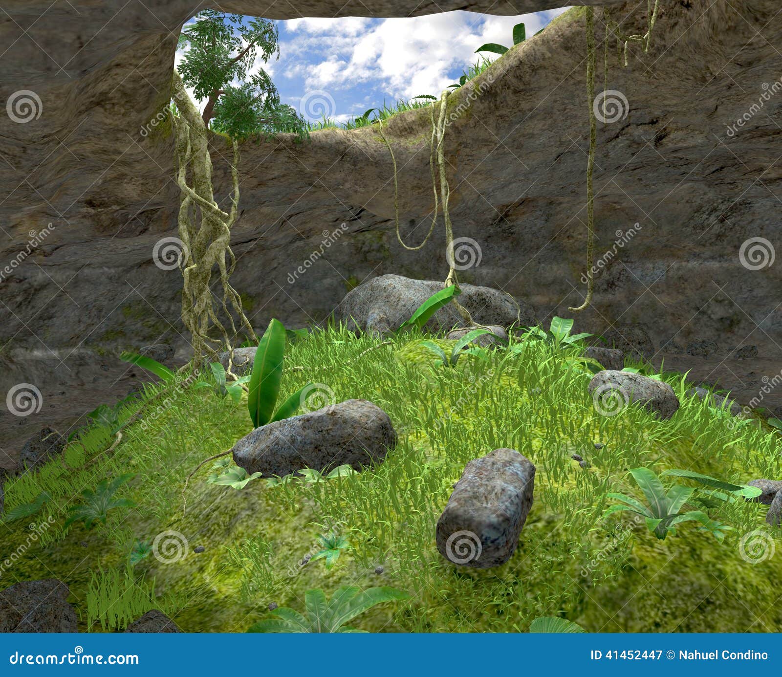 The Cave stock image. Image of stream, entrance, natural - 41452447