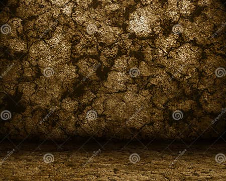 Cave with a Brown Stone Wall and Floor Stock Illustration ...