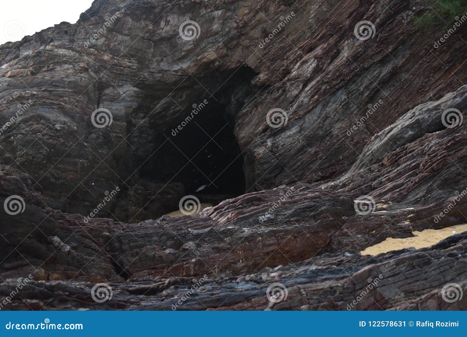 Cave stock image. Image of beach, leading, side, cave - 122578631