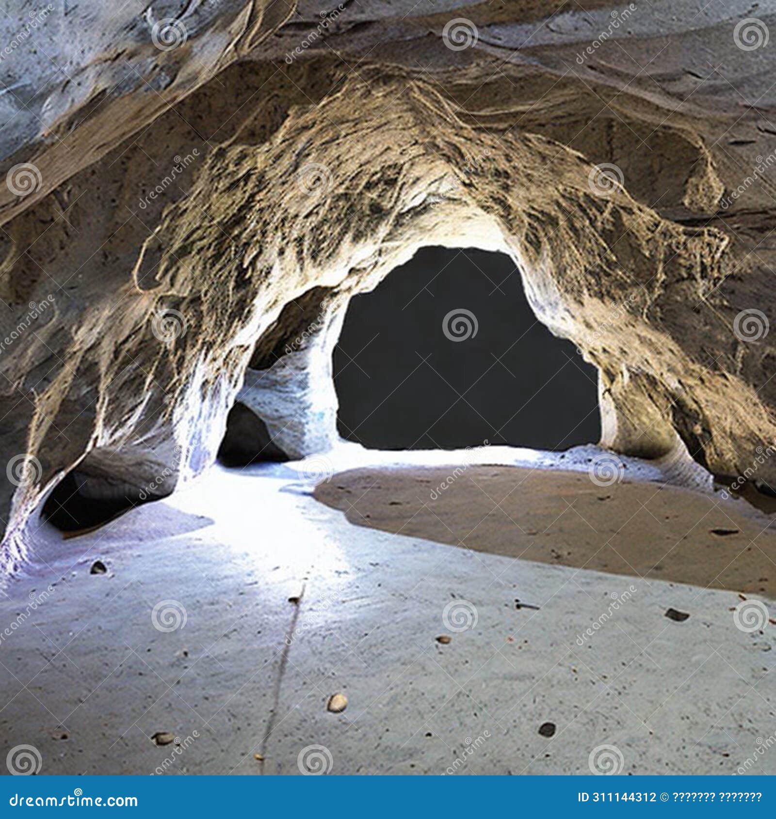 Cave in the Cave. Stone Wall of the Cave Stock Illustration ...