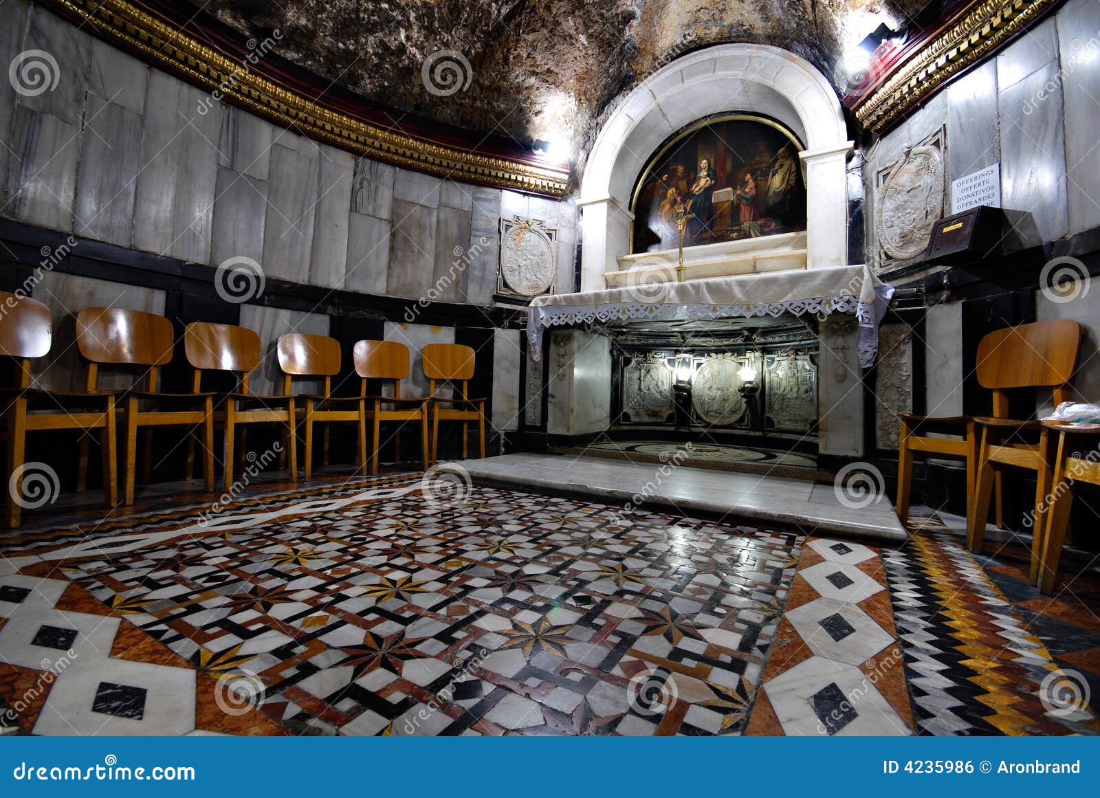 Cave in Church of St. John the Baptist Stock Photo - Image of prayer ...