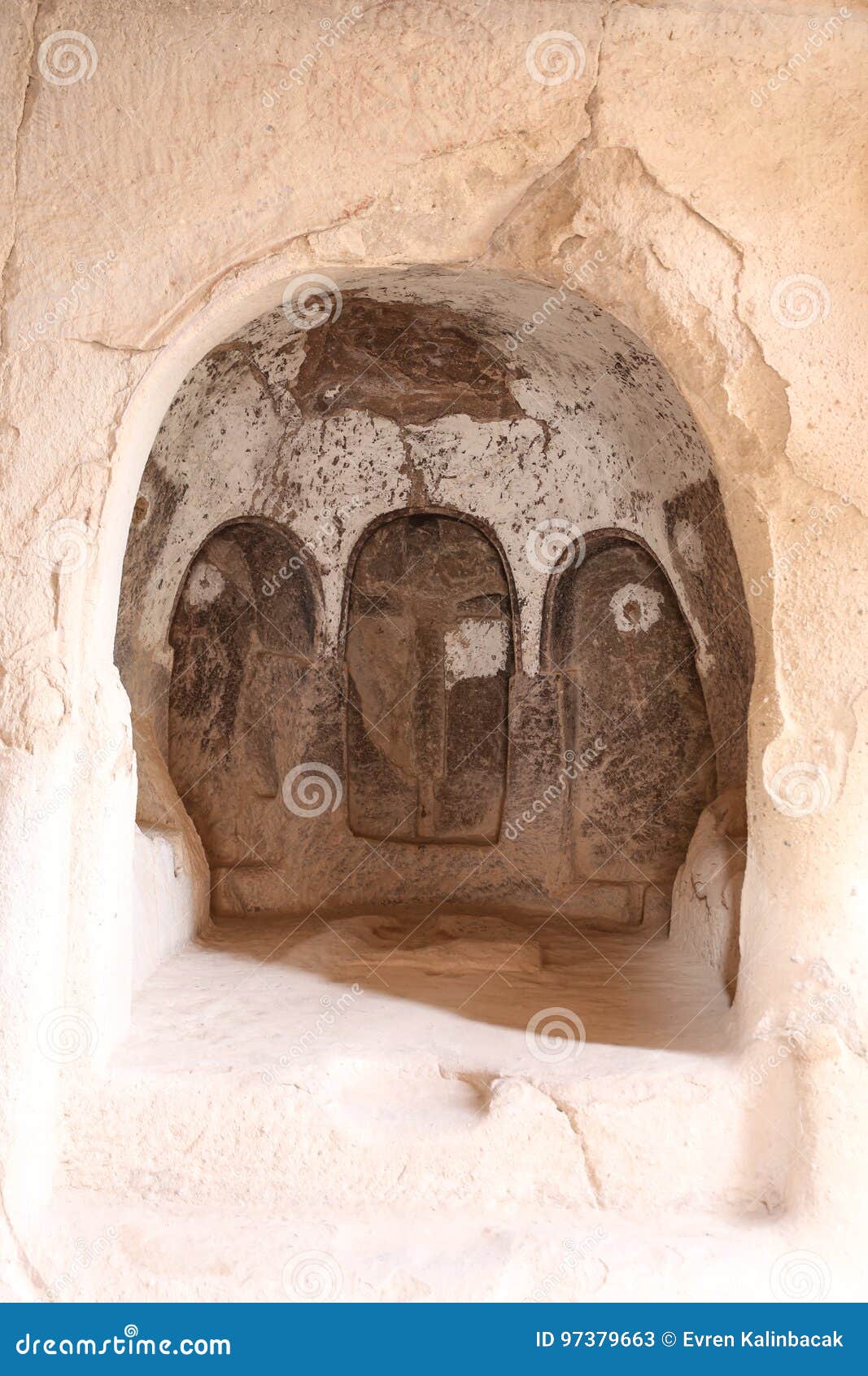 Cave Church in Zelve Valley, Cappadocia Stock Image - Image of rock ...