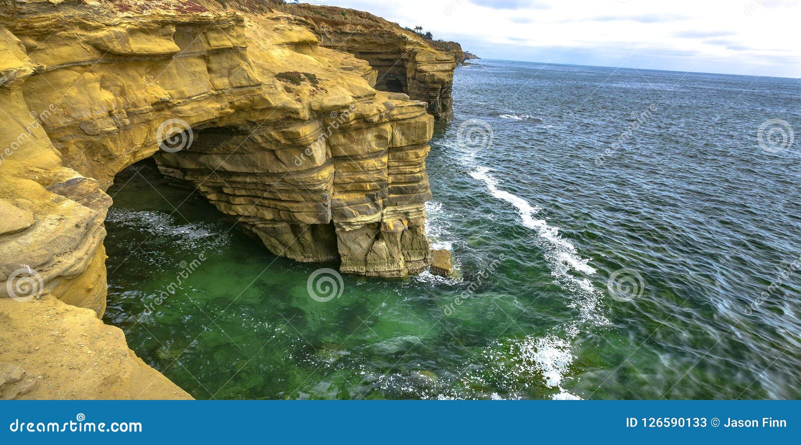 Cave and Cliff at Sunset Cliffs California Stock Image - Image of ...