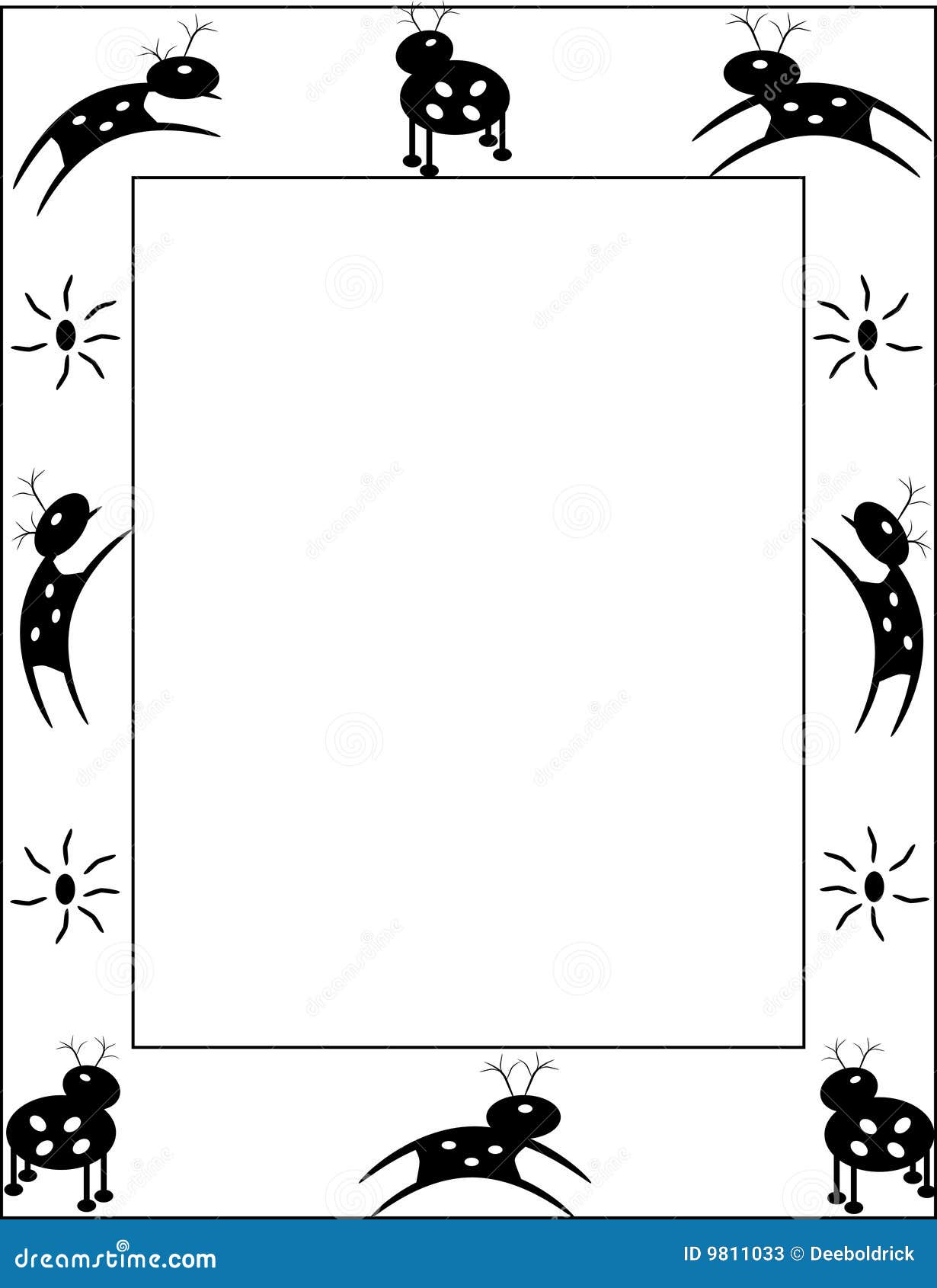 Cave drawing frame stock vector. Illustration of running - 9811033
