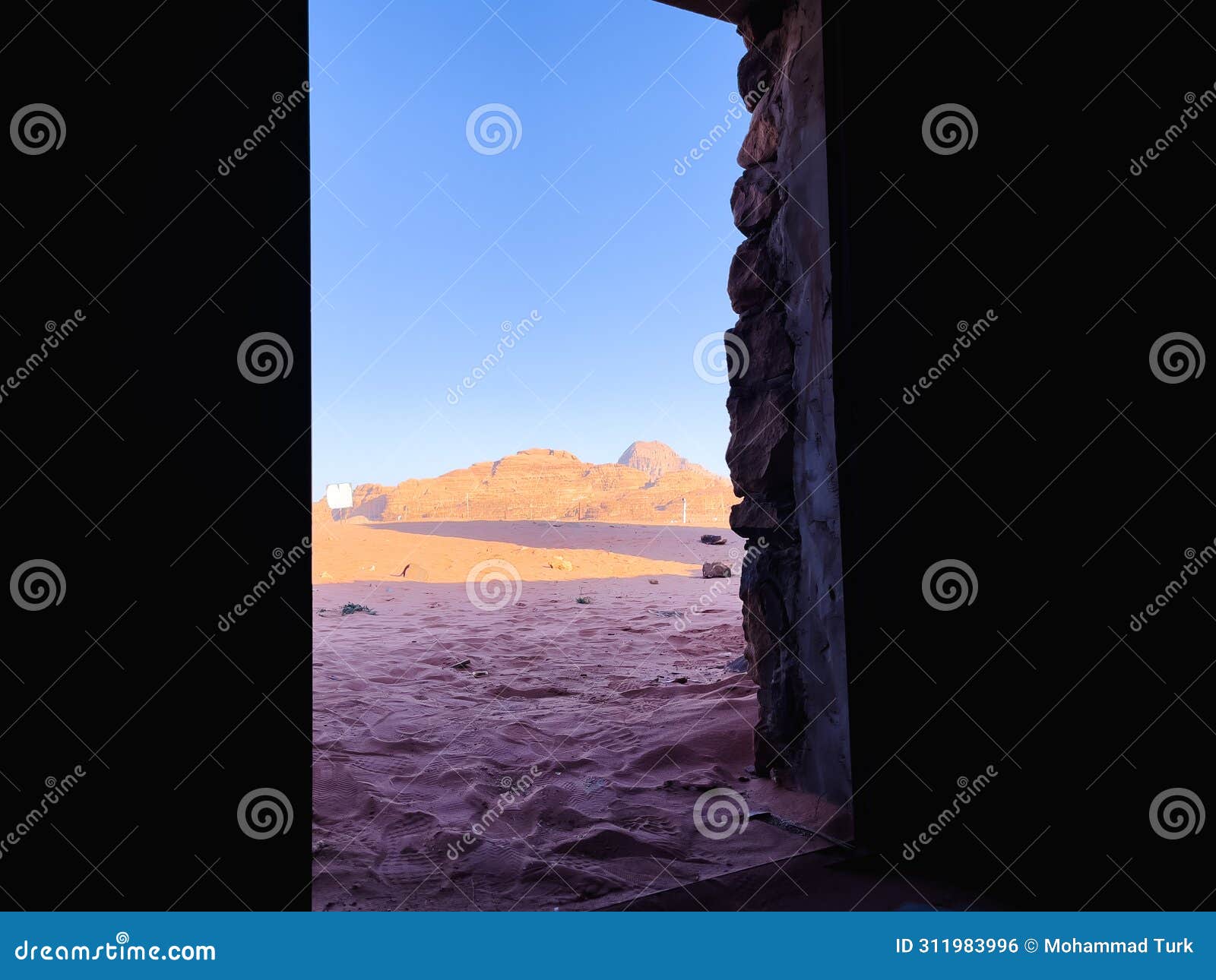 Cave Entrance. Mine Exit into an Empty Hot Desert Stock Photo - Image ...