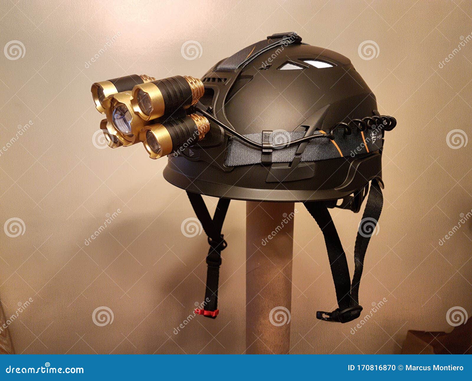 Cave Exploration Helmet W/ Headlamp Stock Photo - Image of cave ...