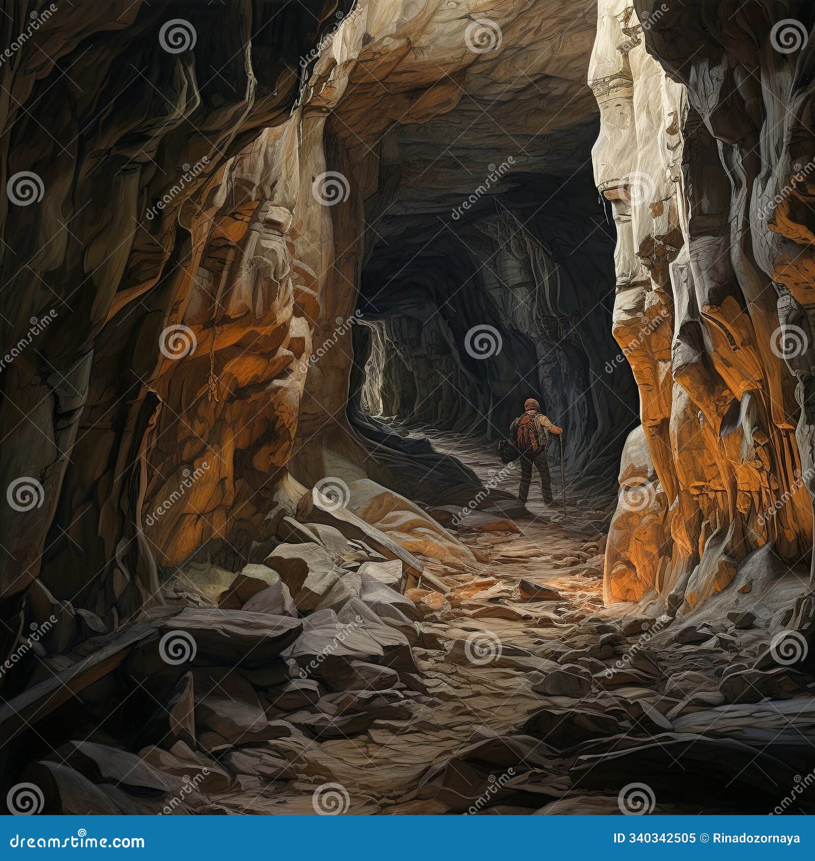Cave Explorer With Hard Hat Stock Photo | CartoonDealer.com #107294718