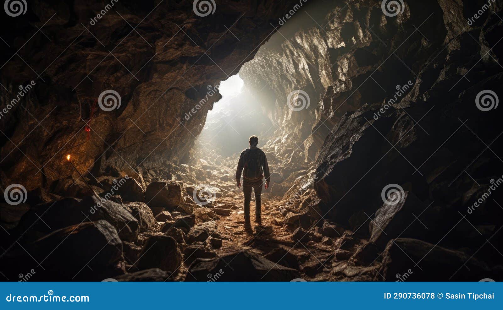 Cave Explorer Silhouette Stock Photo | CartoonDealer.com #341740920