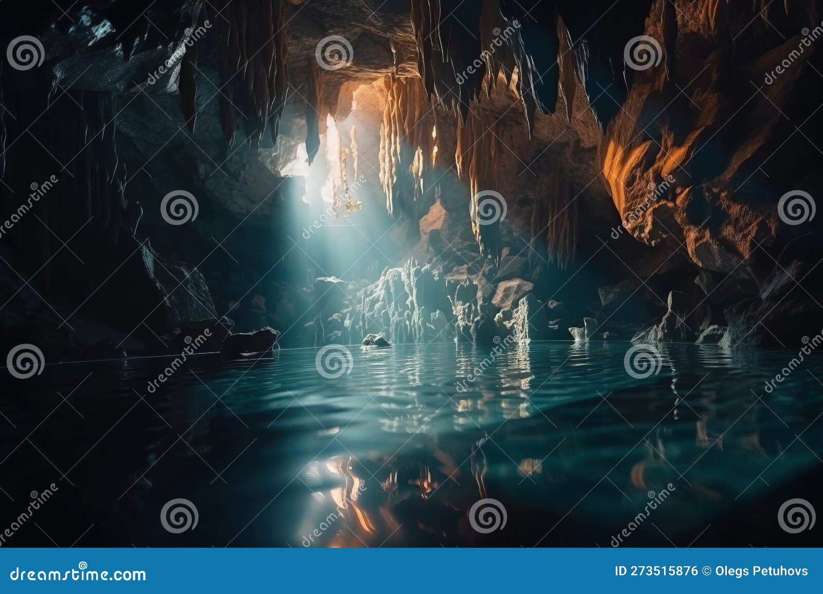 A Cave Filled with Lots of Cave Like Structures and Water Stock ...