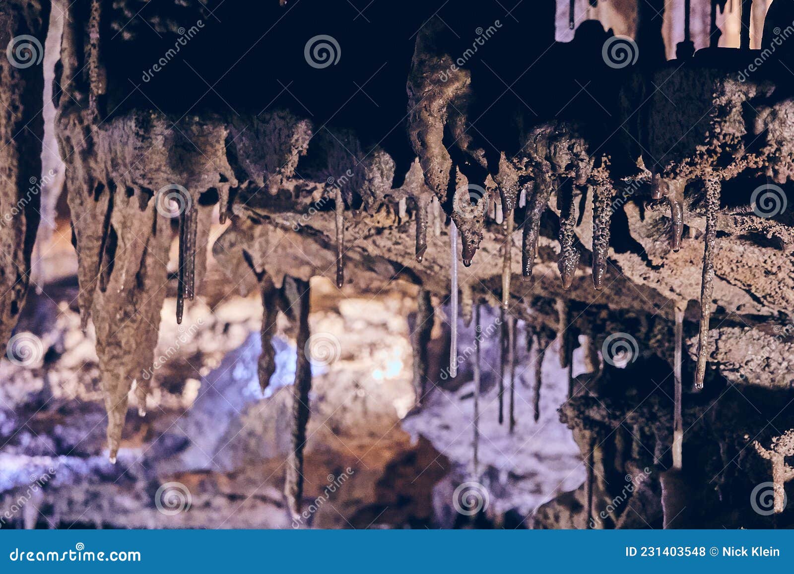 Cave Formations of Stalactites on Ceiling Stock Photo - Image of ...