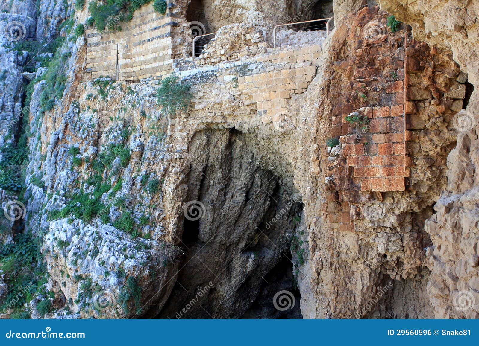 Cave fortress, mount Arbel stock photo. Image of ancient - 29560596