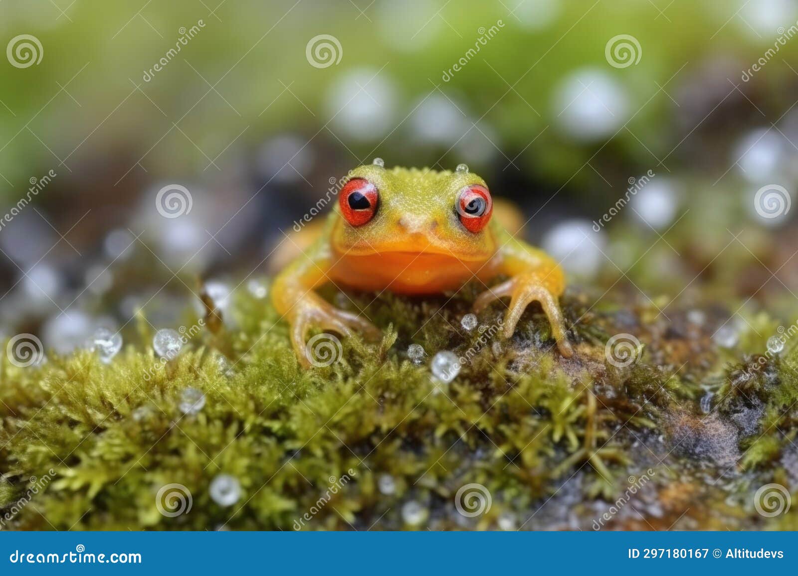 Cave Frog on Damp Mossy Stone Stock Image - Image of habitat, closeup ...