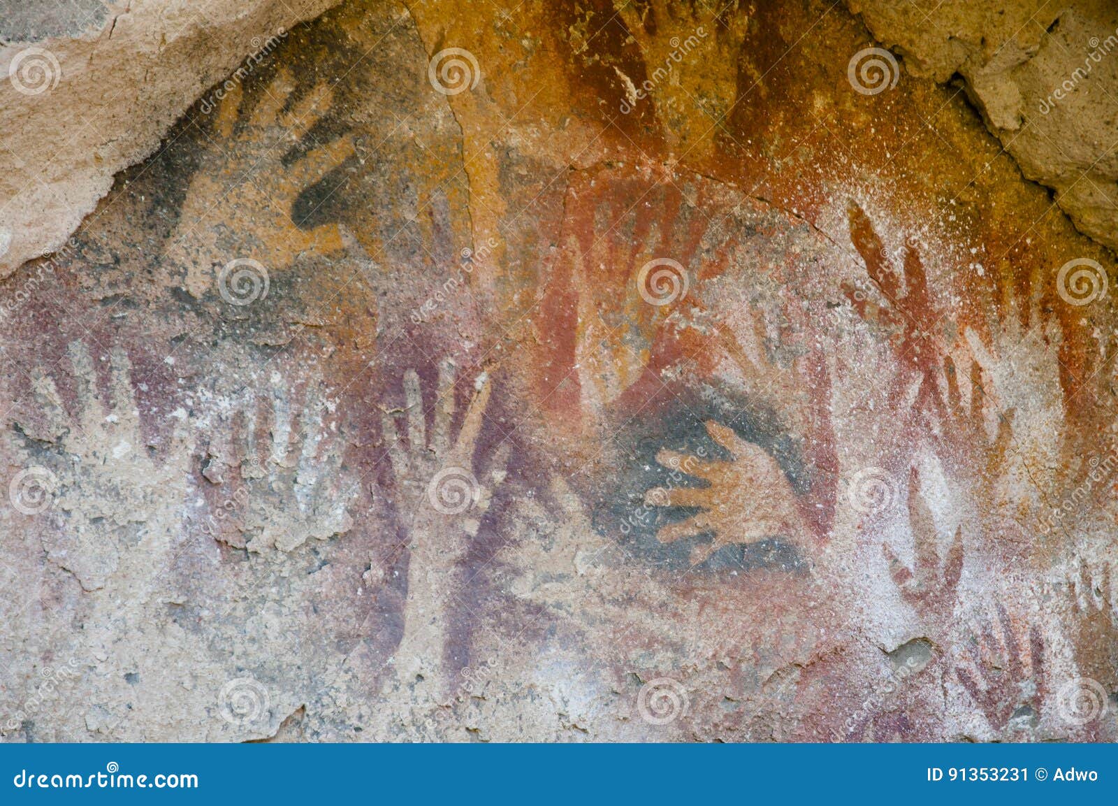 Cave of the Hands - Argentina Stock Image - Image of ancient, paintings ...