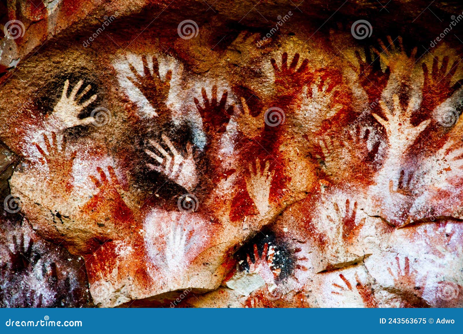 Cave Of The Hands - Paintings Of Ancient People, Argentina Stock ...