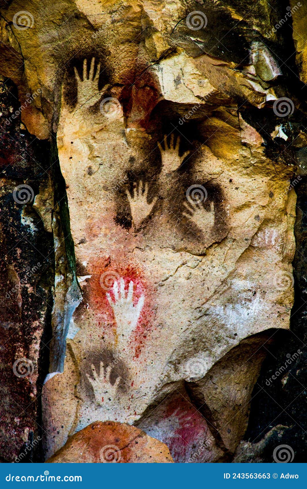 Cave of the Hands editorial stock photo. Image of civilization - 243563663