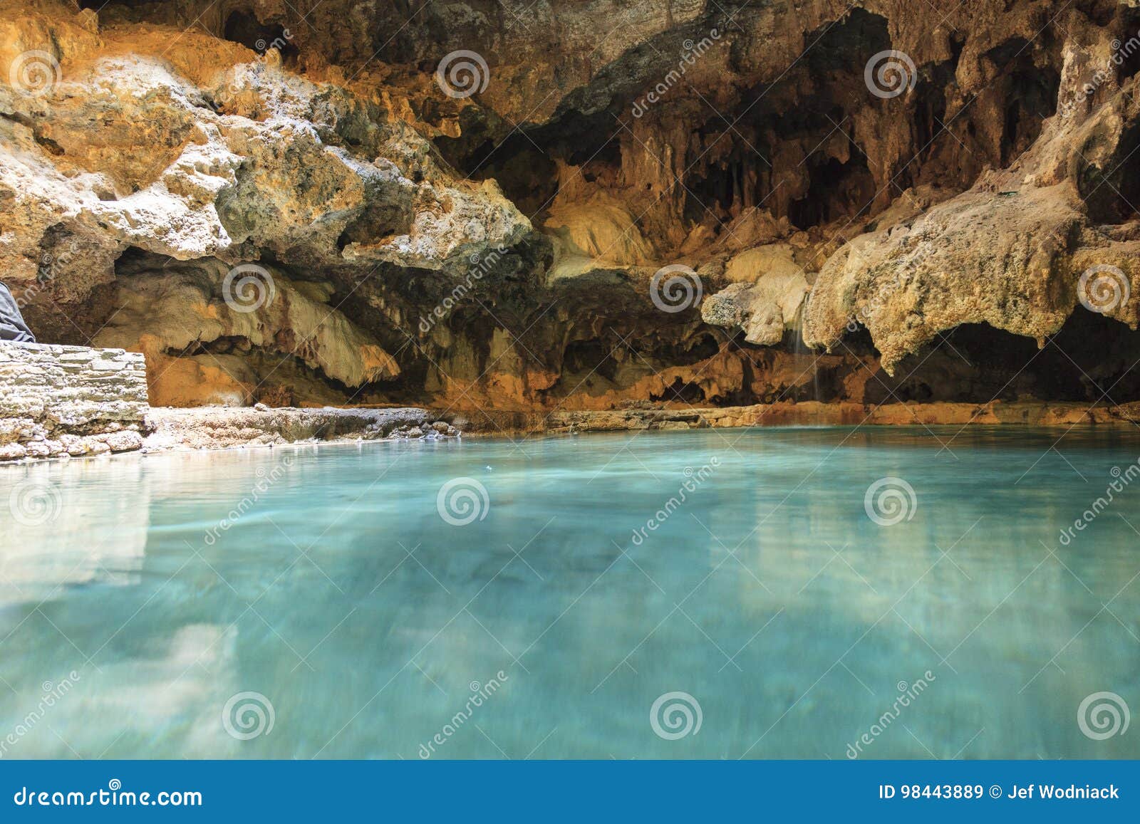 Cave hot spring stock image. Image of bright, geological - 98443889