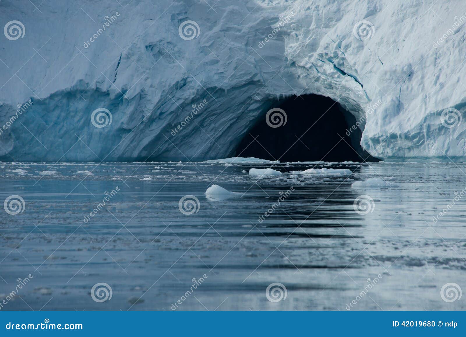 Cave in Ice Cliff in Arctic Ocean Stock Photo - Image of ocean, arctic ...