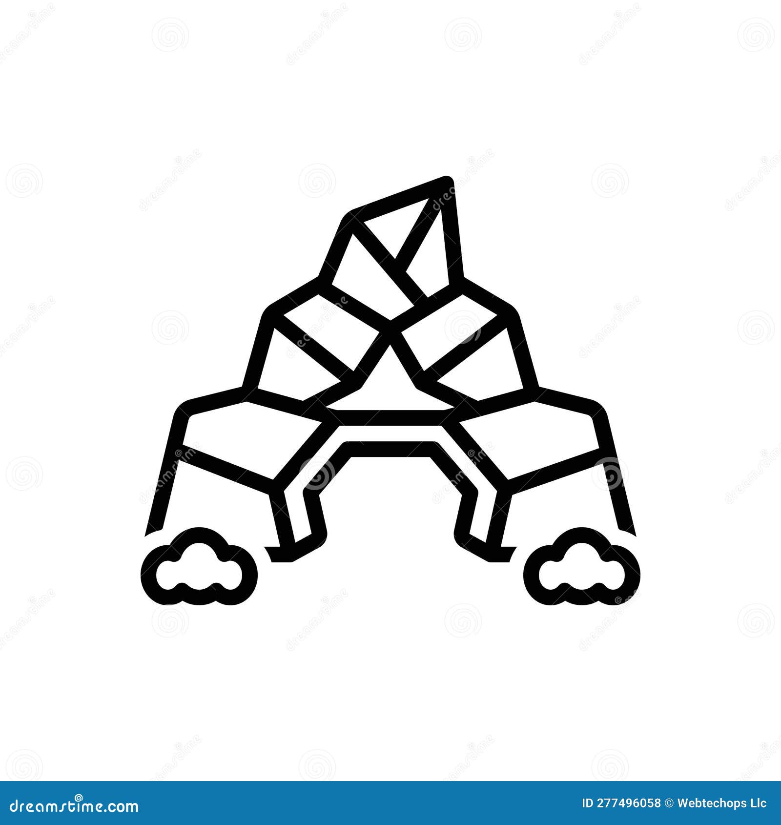 Black Line Icon for Cave, Cavern and Animal Stock Vector - Illustration ...