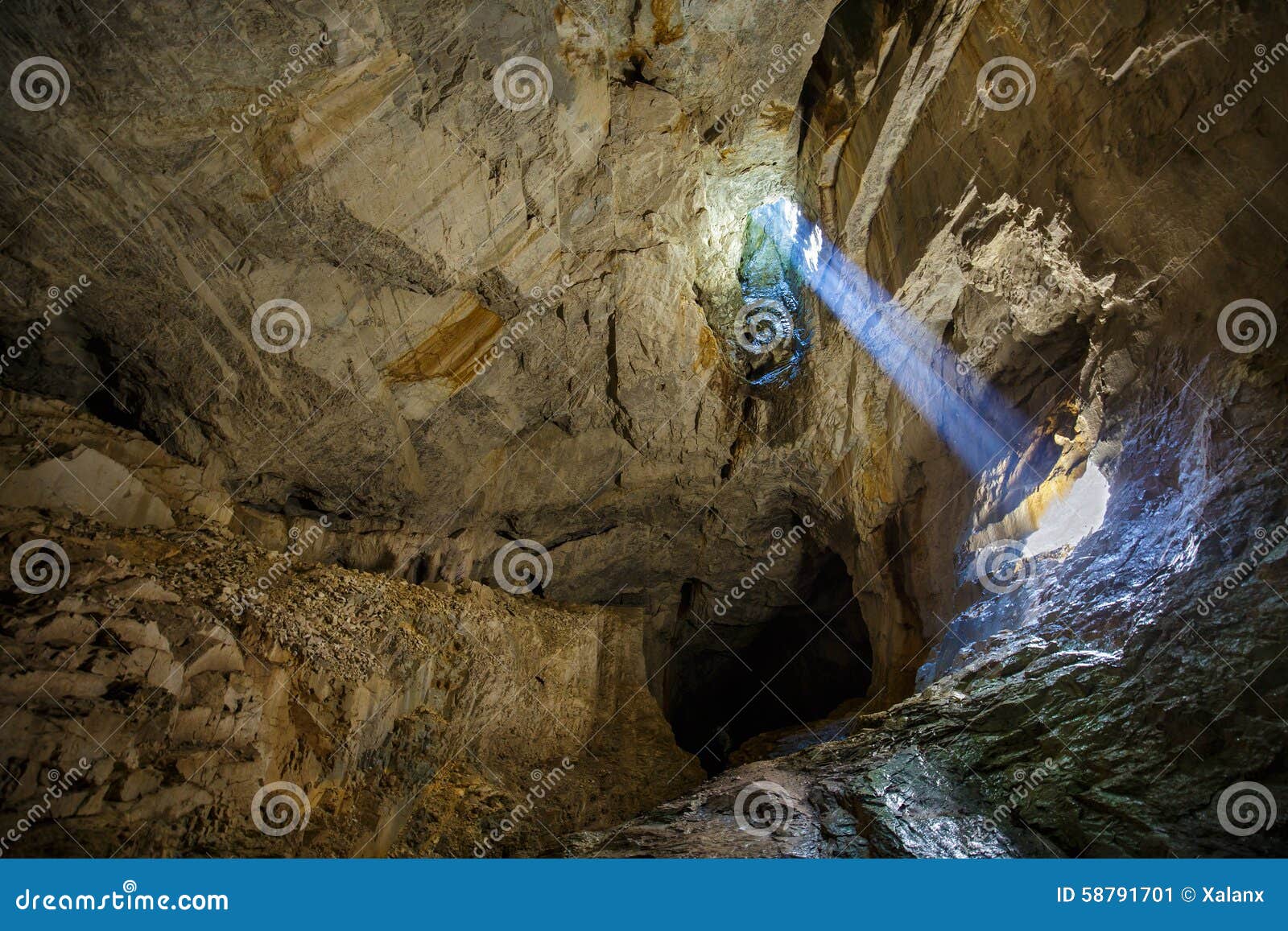 Cave Interior Illuminated by a Sunshine Stock Image - Image of tunnel ...