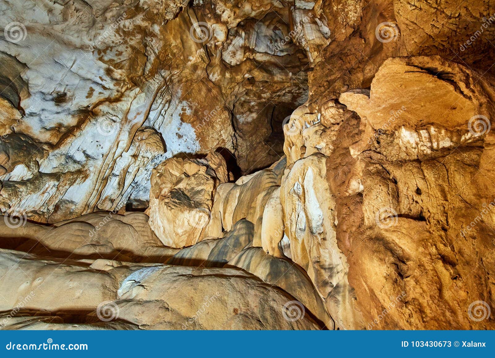 Cave Interior in a Limestone Mountain Stock Image - Image of ...