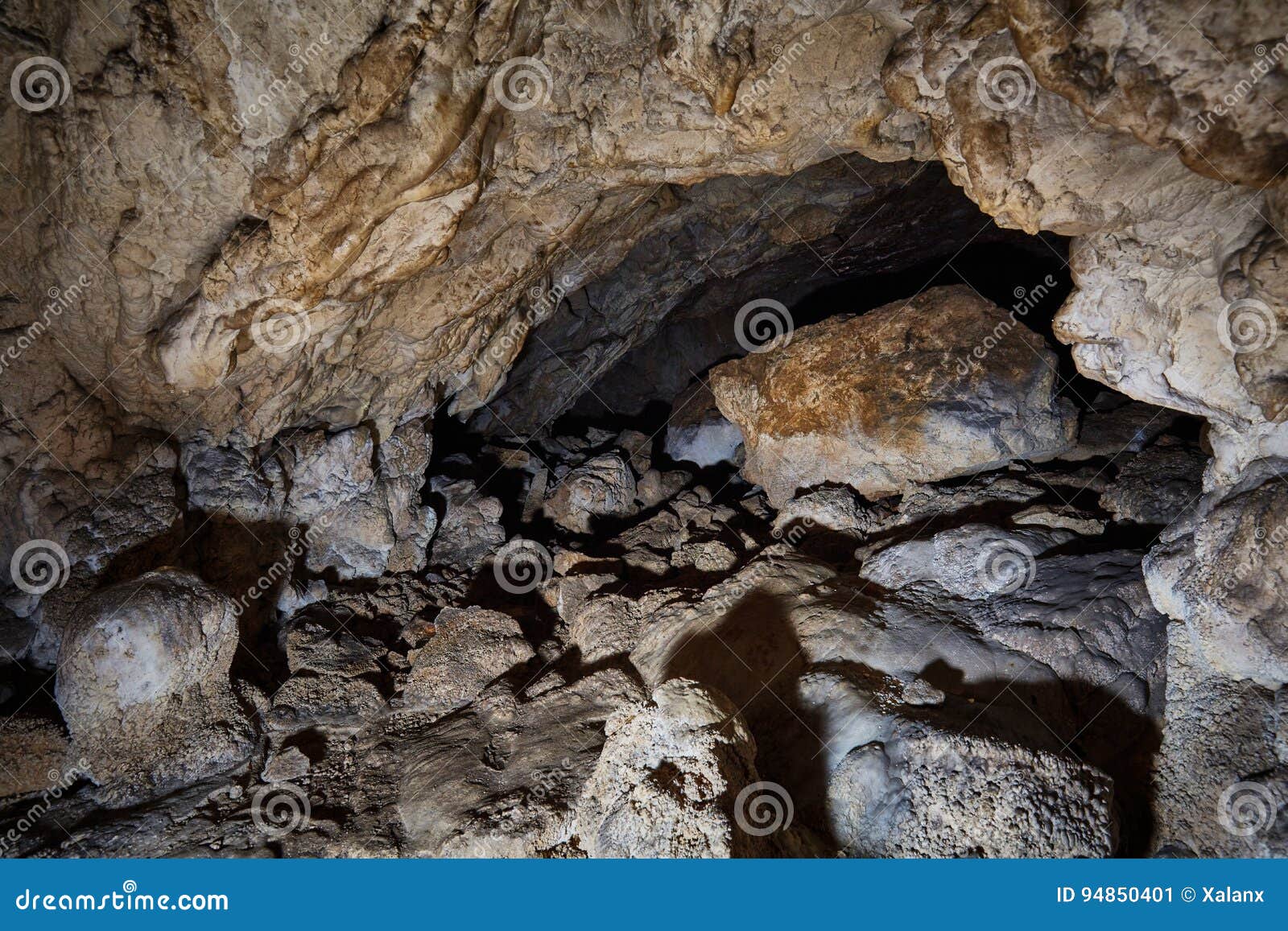 Cave Interior in a Limestone Mountain Stock Image - Image of ...