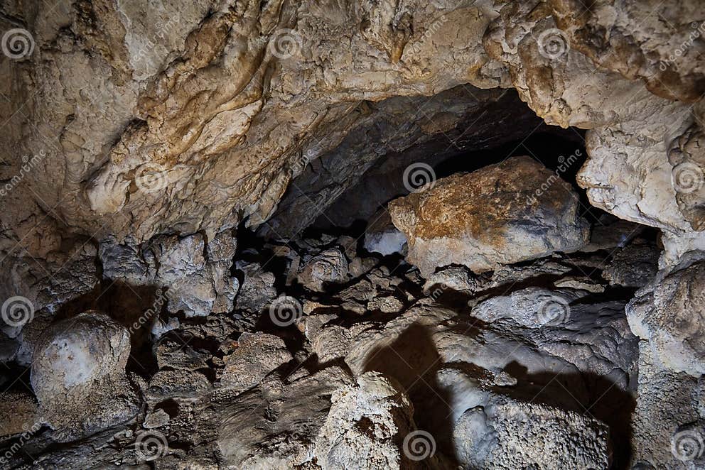 Cave Interior in a Limestone Mountain Stock Image - Image of ...
