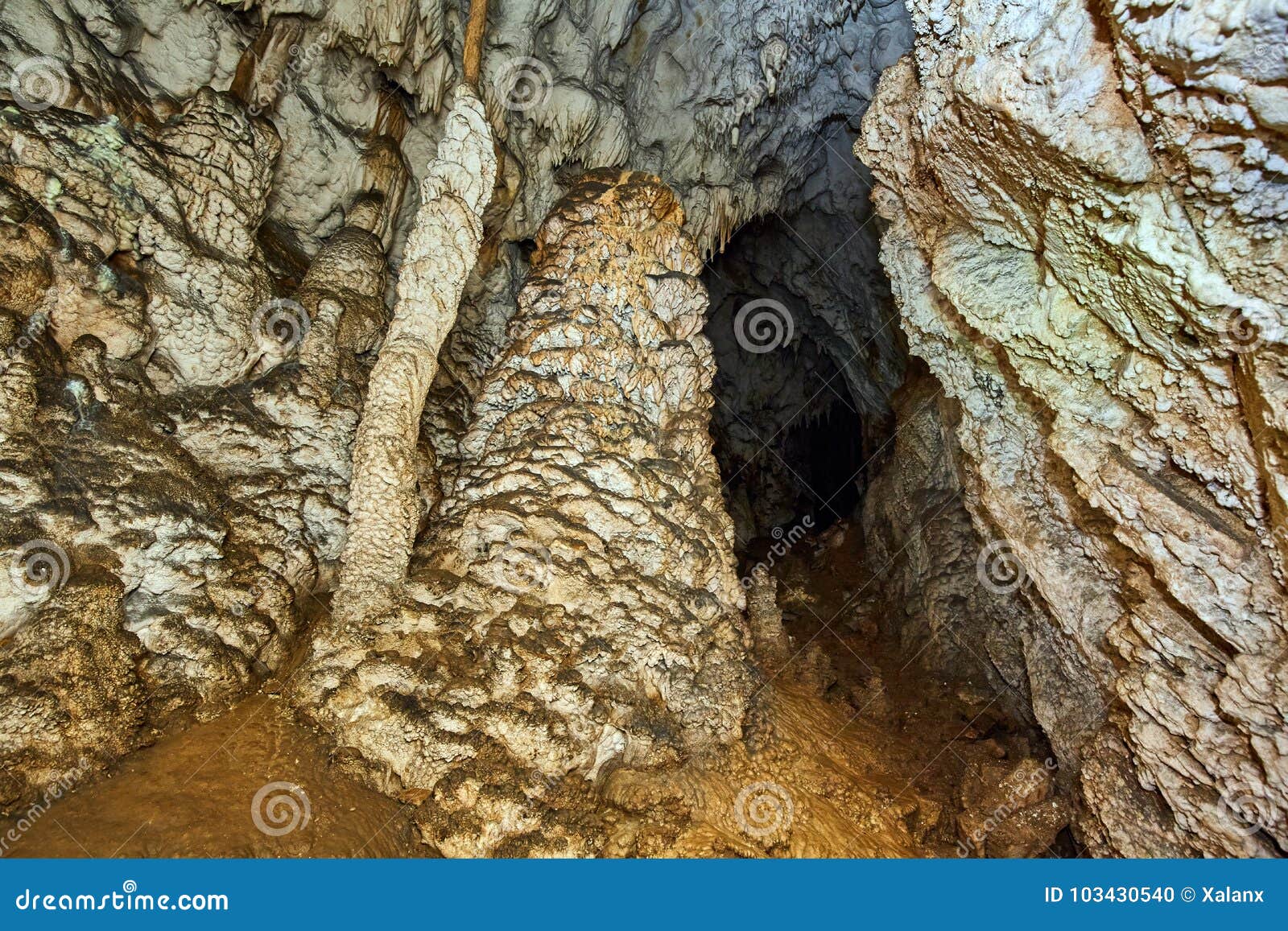 Cave Interior in a Limestone Mountain Stock Photo - Image of inside ...