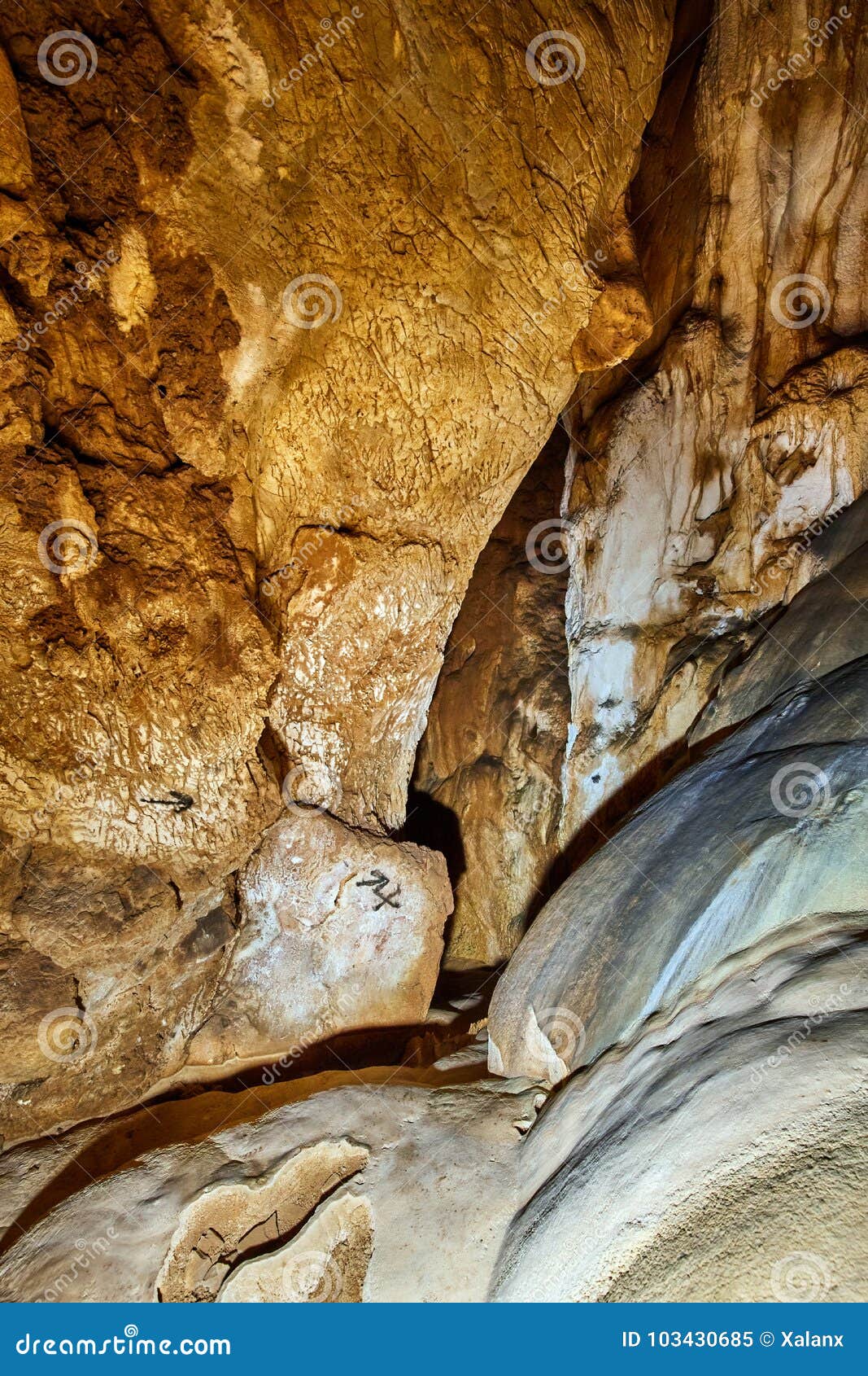 Cave Interior in a Limestone Mountain Stock Image - Image of cave ...