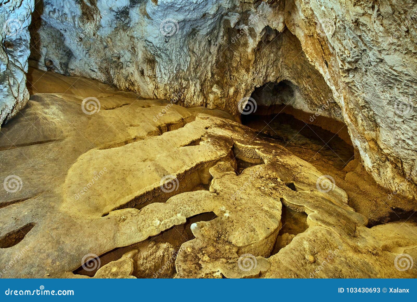 Cave Interior in a Limestone Mountain Stock Image - Image of limestone ...