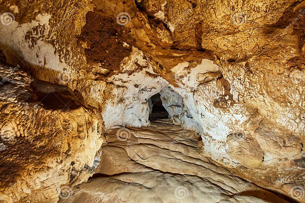 Cave Interior in a Limestone Mountain Stock Photo - Image of mineral ...