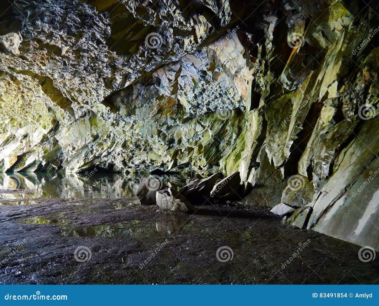 Cave Interior with Stark Rock Formation Stock Photo - Image of ...