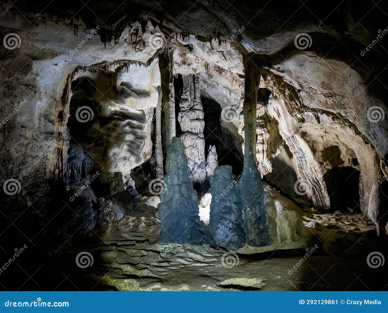 Cave Interior Structure, Stalactites and Stalagmites Formed by Drips ...