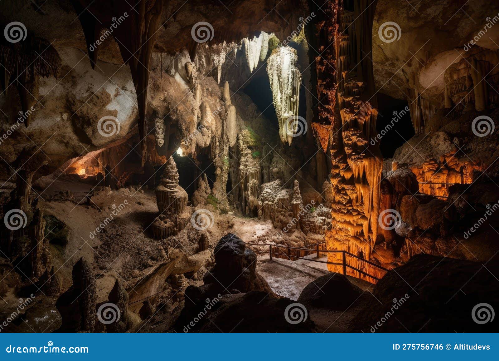 Cave with Intricate and Breathtaking Spelunking Formations, Including ...