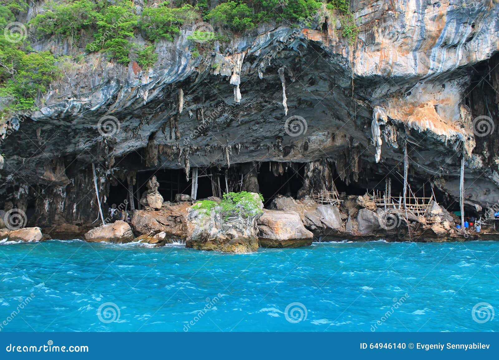 Cave on the Islands of Thailand Stock Photo - Image of rock, beach ...