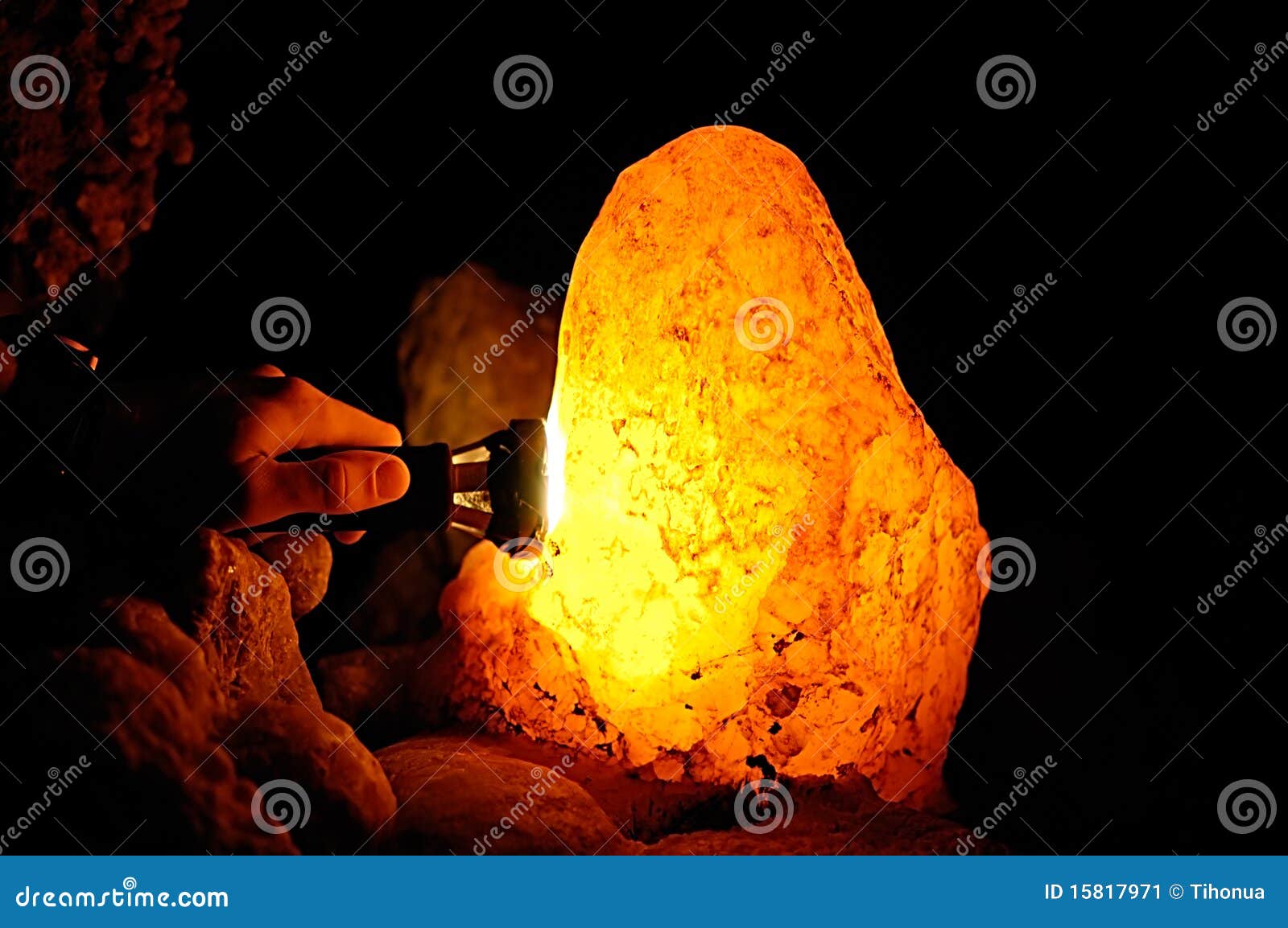 Cave lamp stock image. Image of hiking, life, face, cave - 15817971