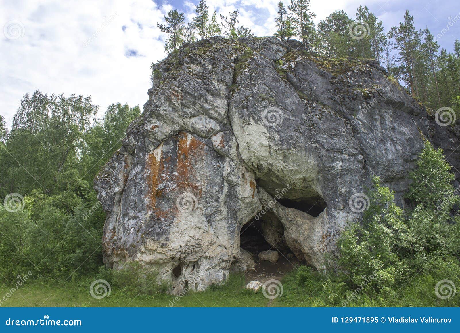 Cave in the Rock Coming Out of the Ground Stock Image - Image of shadow ...