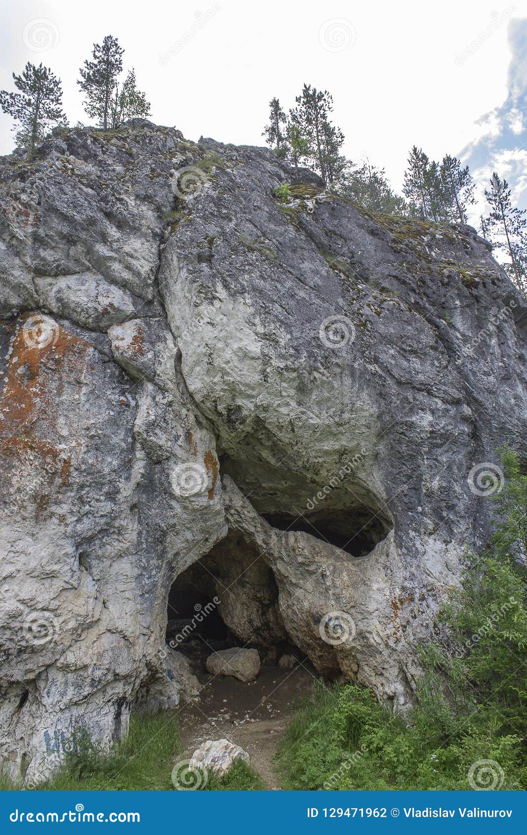 Cave in the Rock Coming Out of the Ground Stock Photo - Image of small ...