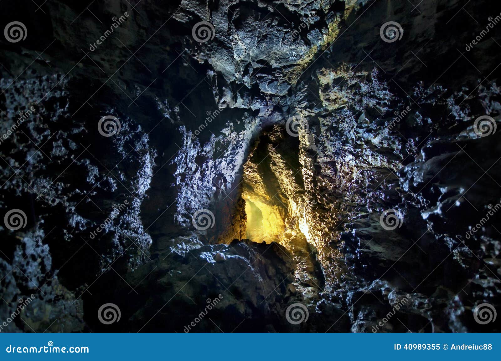 Cave with light stock image. Image of mineral, cave, bright - 40989355